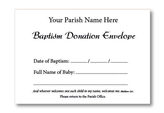 BAPTISM C6 Envelope SINGLE COLOUR – RPD Limited